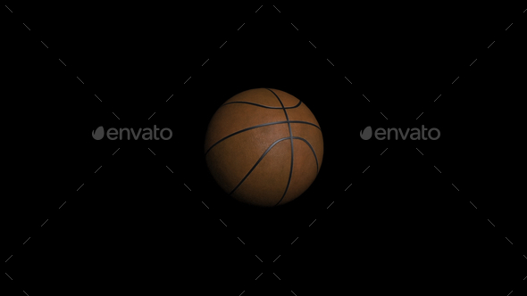 Seamless Looping Animation of Basketball ball on black background ...
