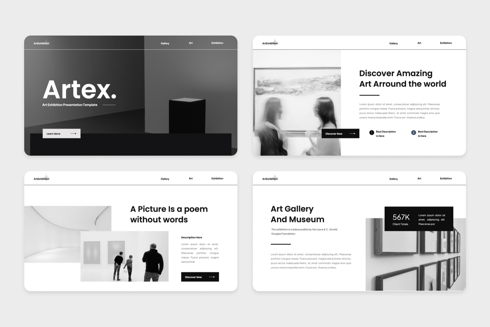 Artex - Art Exhibition Powerpoint Template, Presentation Templates