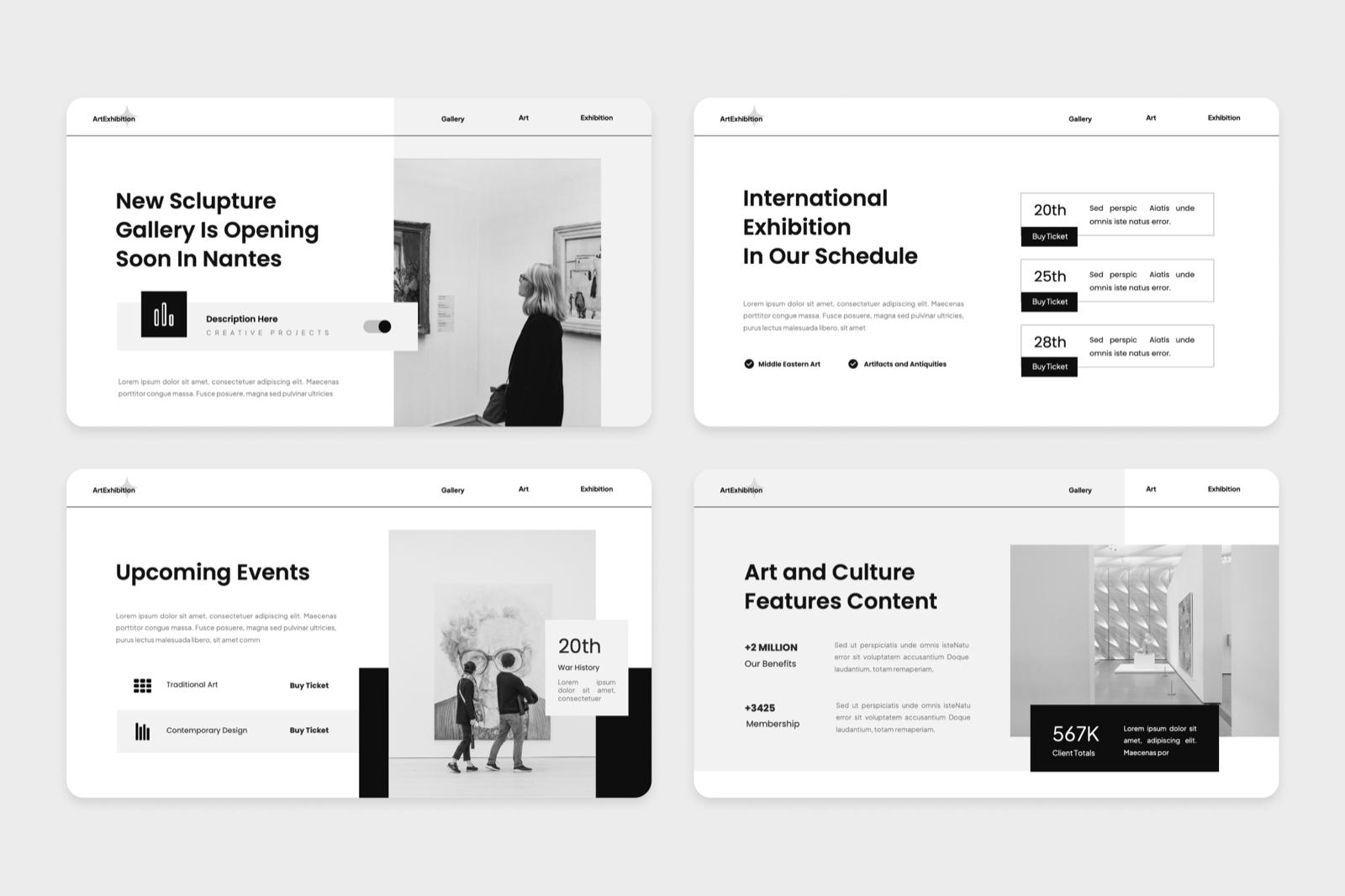 Artex - Art Exhibition Powerpoint Template, Presentation Templates