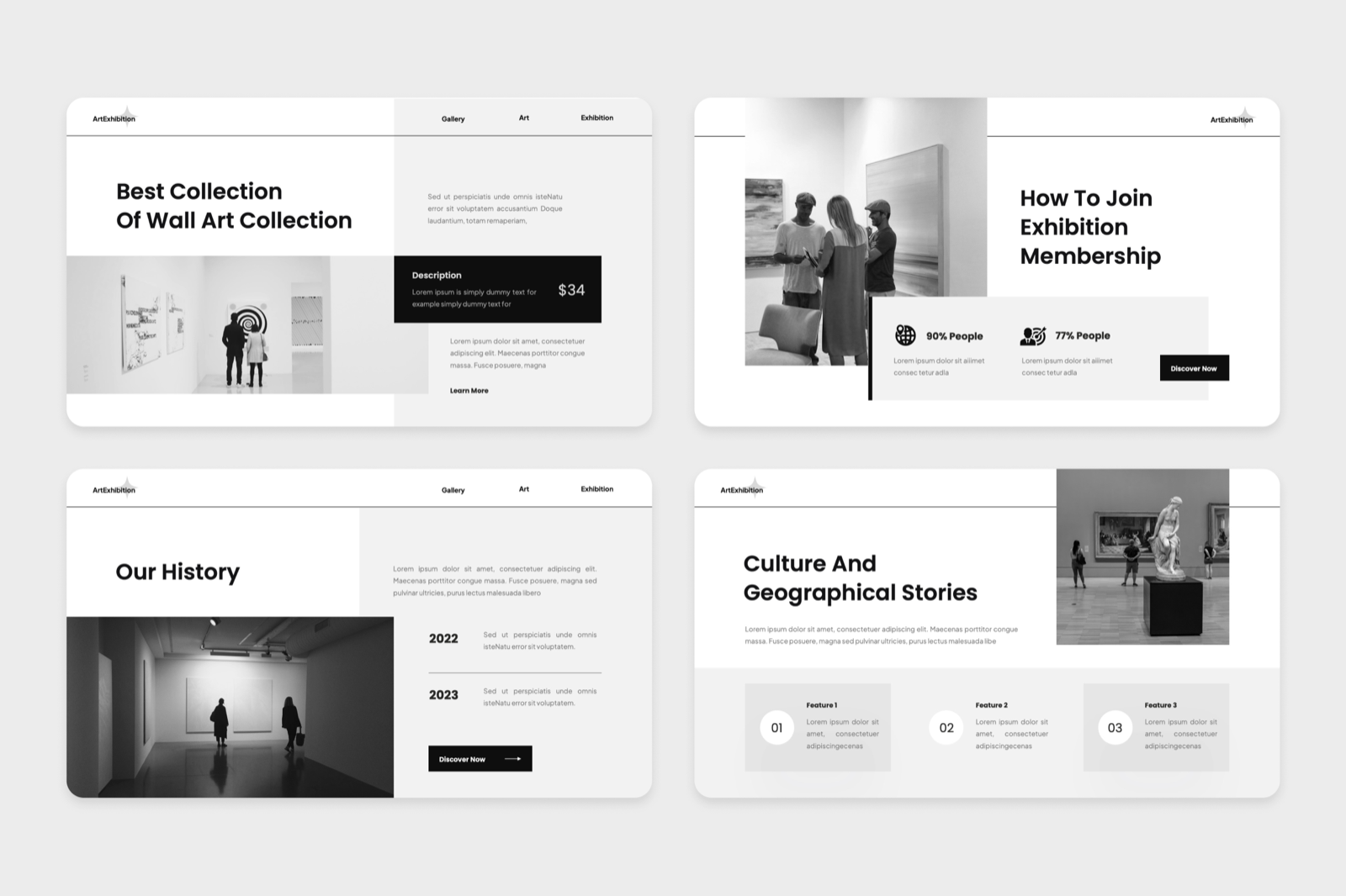 Artex - Art Exhibition Powerpoint Template, Presentation Templates