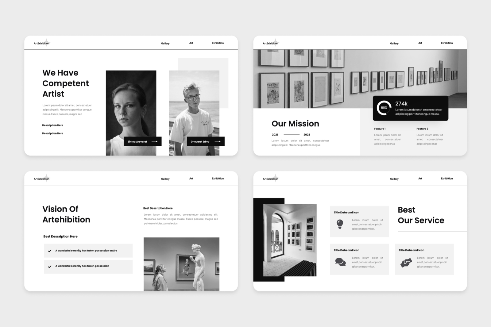 Artex - Art Exhibition Powerpoint Template, Presentation Templates