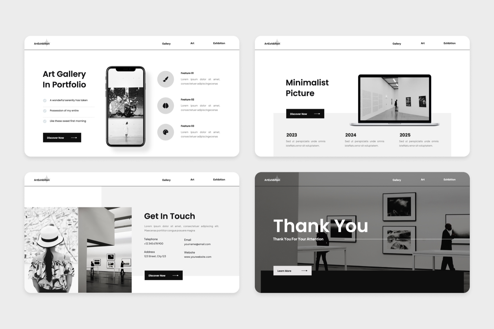 Artex - Art Exhibition Powerpoint Template, Presentation Templates