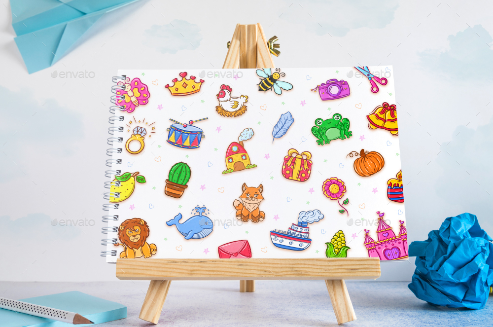 28 Cute Drawing Stickers Part 1, Vectors | GraphicRiver