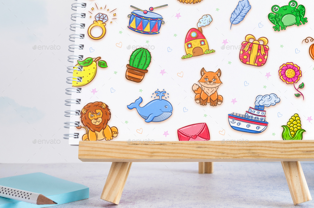 28 Cute Drawing Stickers Part 1, Vectors | GraphicRiver