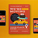 Red Retro We're Moving Flyer Set, Print Templates | GraphicRiver