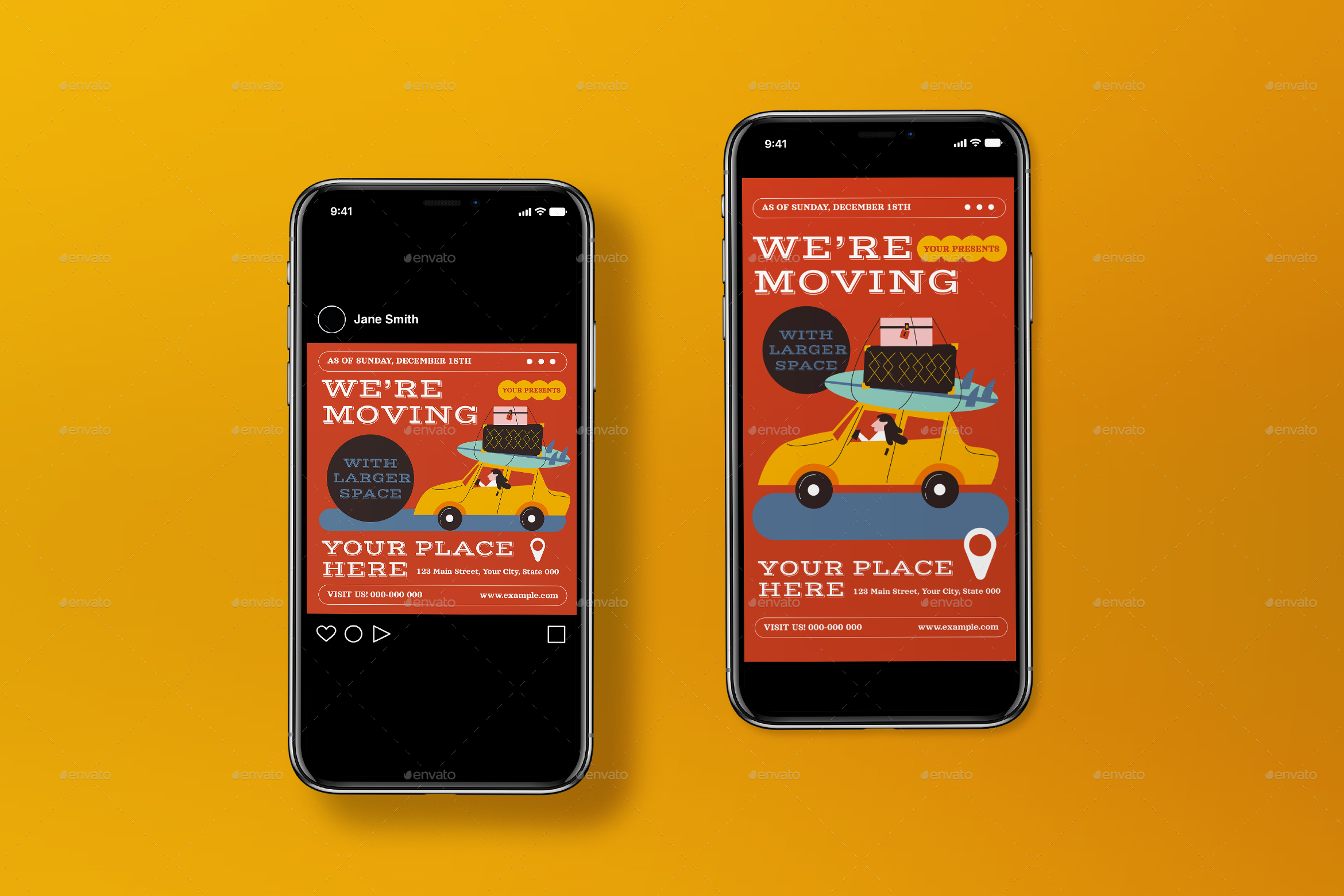 Red Retro We're Moving Flyer Set, Print Templates | GraphicRiver