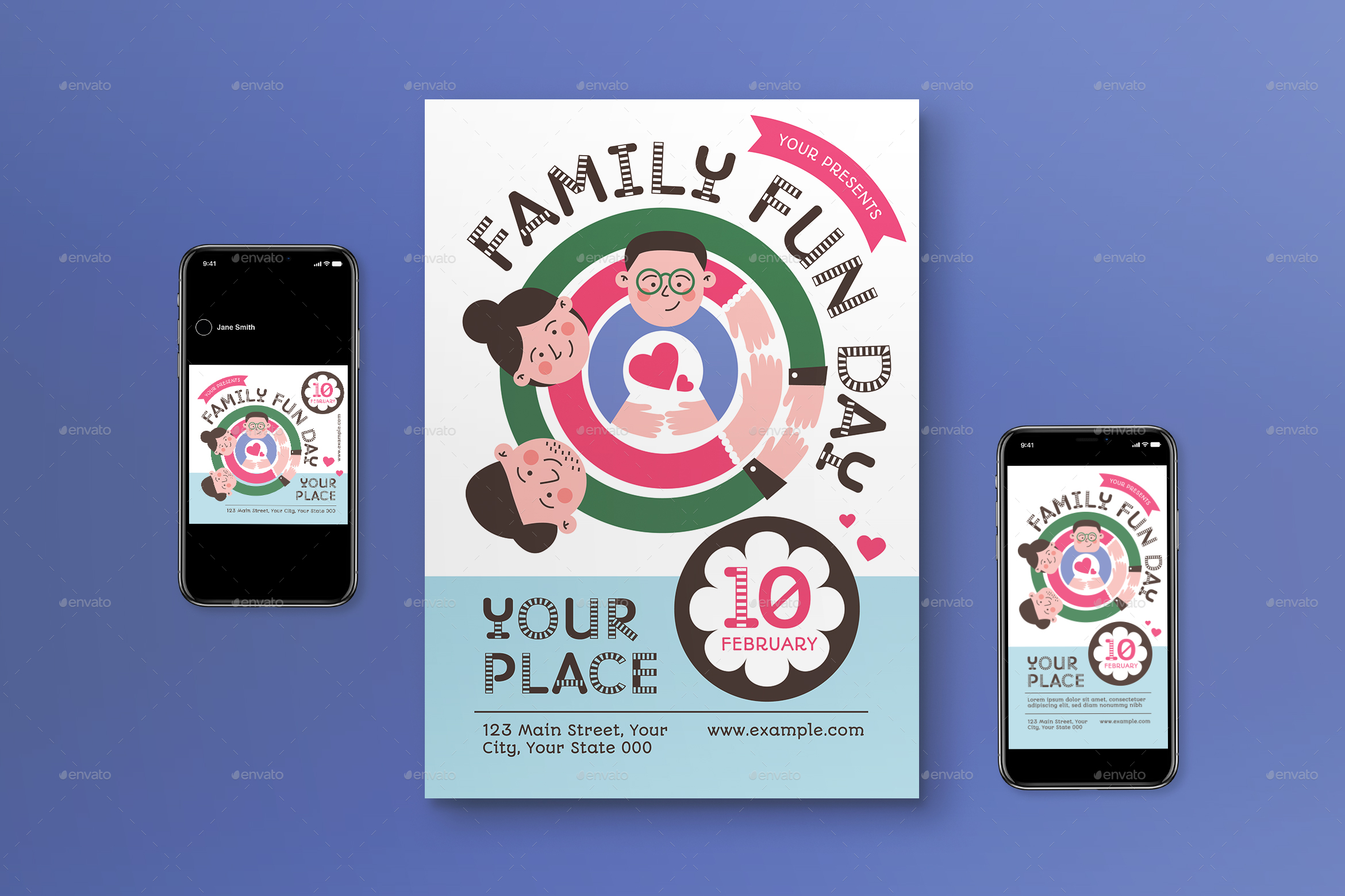 White Modern Family Fun Day Flyer Set, Print Templates | GraphicRiver