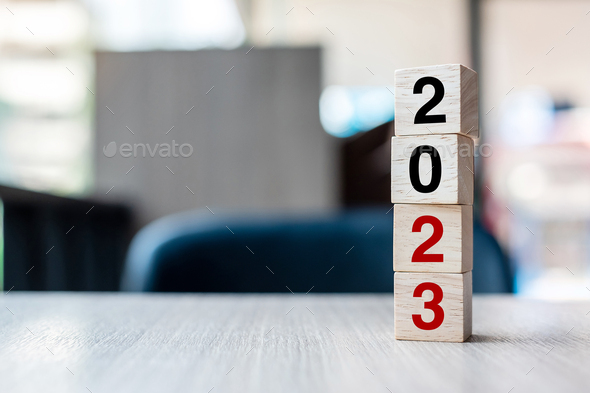 block 2023 text on table. Stock Photo by JoPanwatD | PhotoDune