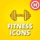 100 Hand-drawn Fitness and Health Icons, Icons | GraphicRiver