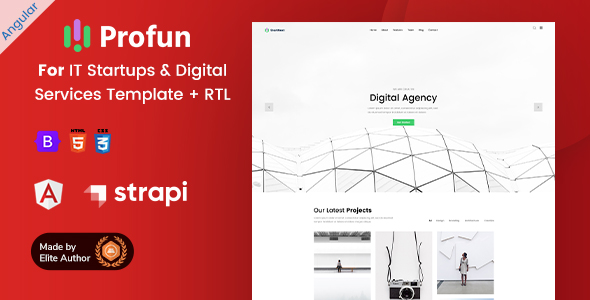 Profun - Angular 15 IT Services & Startup Agency Template by EnvyTheme