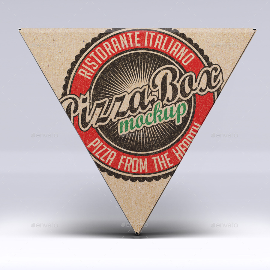Cardboard Triangle Pizza Box Mock-Up, Graphics | GraphicRiver