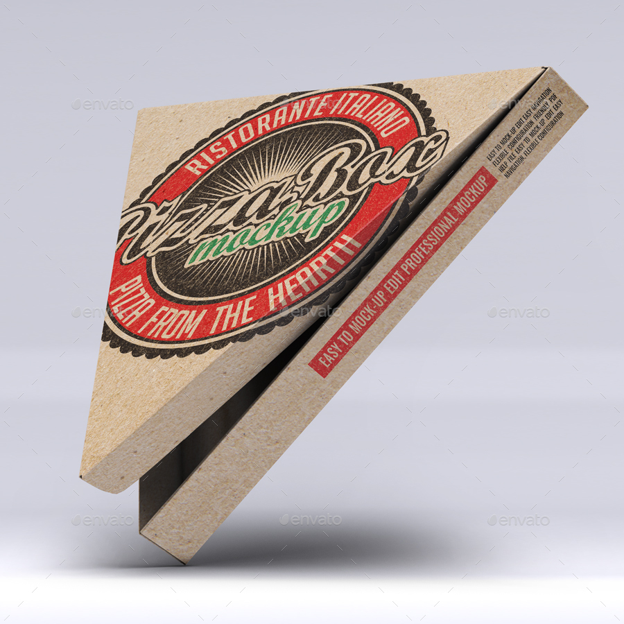 Cardboard Triangle Pizza Box Mock-Up, Graphics | GraphicRiver