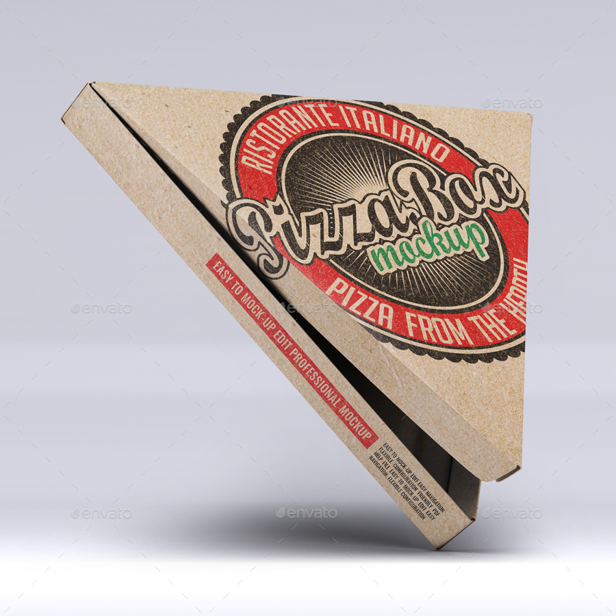Cardboard Triangle Pizza Box Mock-Up, Graphics | GraphicRiver