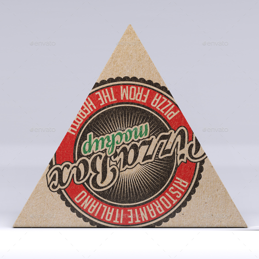 Cardboard Triangle Pizza Box Mock-Up, Graphics | GraphicRiver