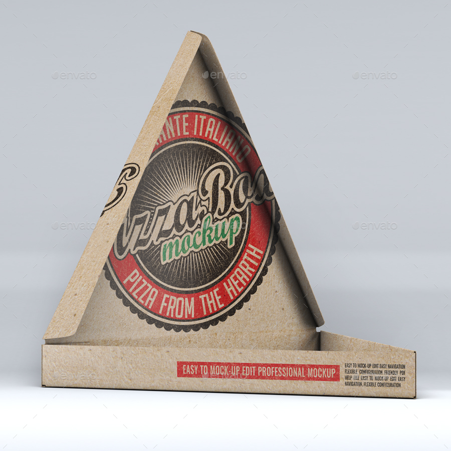 Cardboard Triangle Pizza Box Mock-Up, Graphics | GraphicRiver