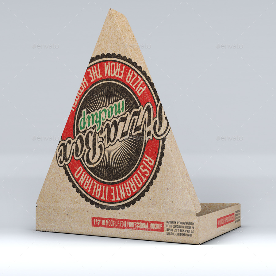 Cardboard Triangle Pizza Box Mock-Up, Graphics | GraphicRiver