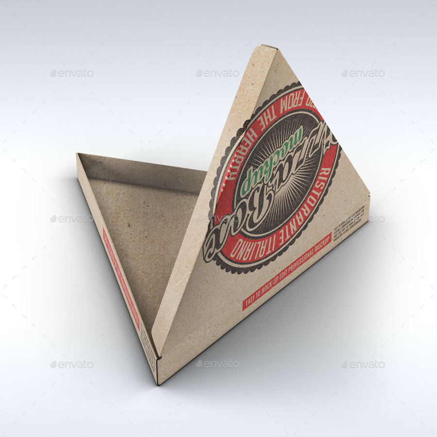 Cardboard Triangle Pizza Box Mock-Up, Graphics | GraphicRiver