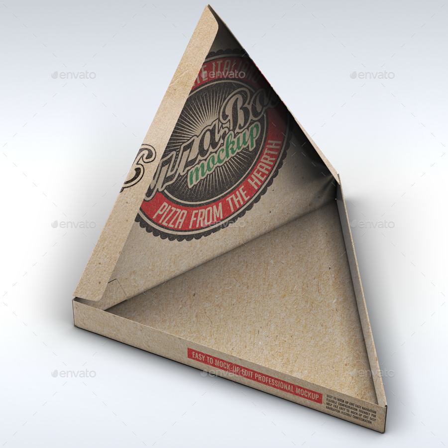 Cardboard Triangle Pizza Box Mock-Up, Graphics | GraphicRiver