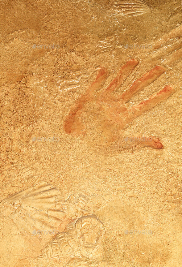 Red hand print on stone Stock Photo by ozaiachin | PhotoDune