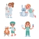 Cartoon Kids Doctors Cure and Check with, Vectors | GraphicRiver