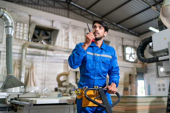 Carpenters Assembling Furniture Business. Young man in production of ...
