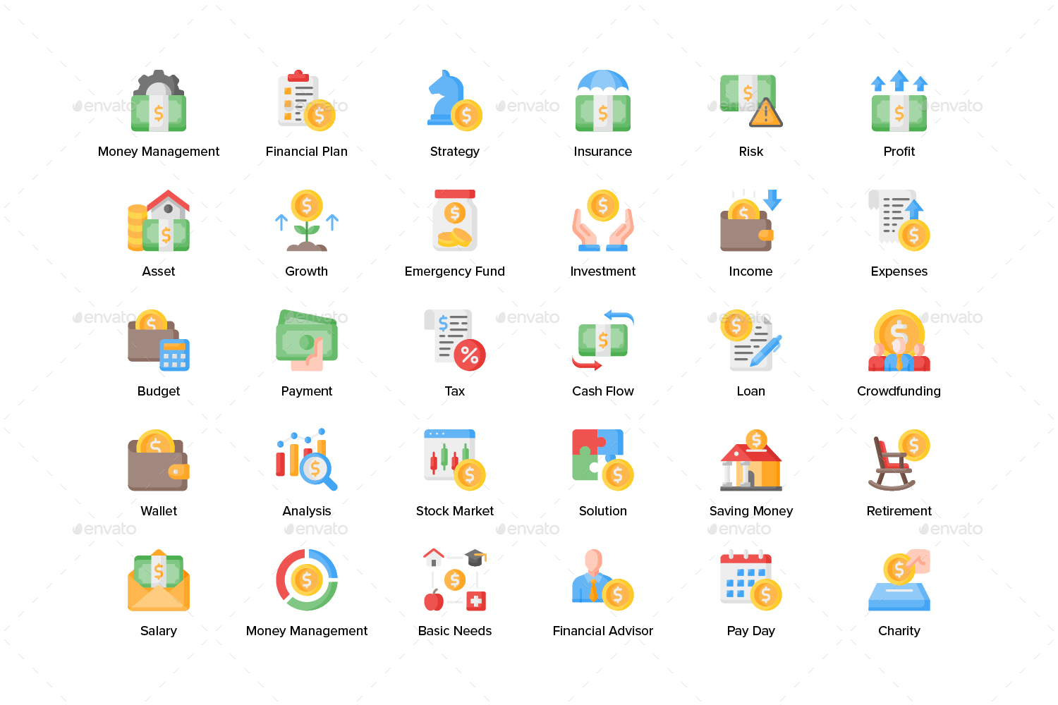 Money Management Icons, Icons | GraphicRiver