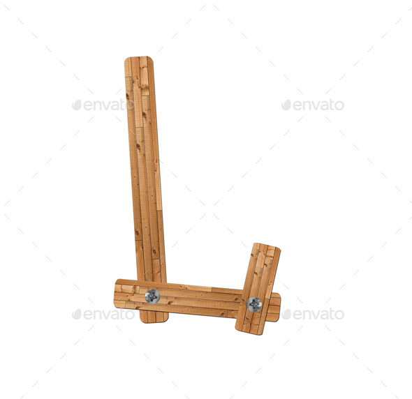 wooden alphabet - letter L on white background Stock Photo by ozaiachin