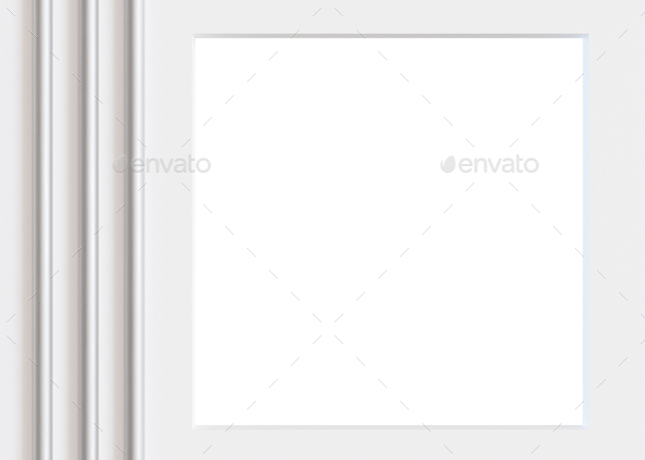 White abstract frame isolated on white background. Frame, border with ...