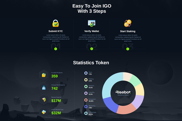 Risebot - Metaverse IGO Launchpad Elementor Template Kit by themesflat