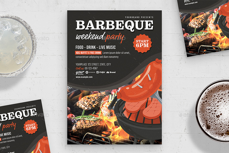 Barbecue Flyer Templates, Print Templates | GraphicRiver