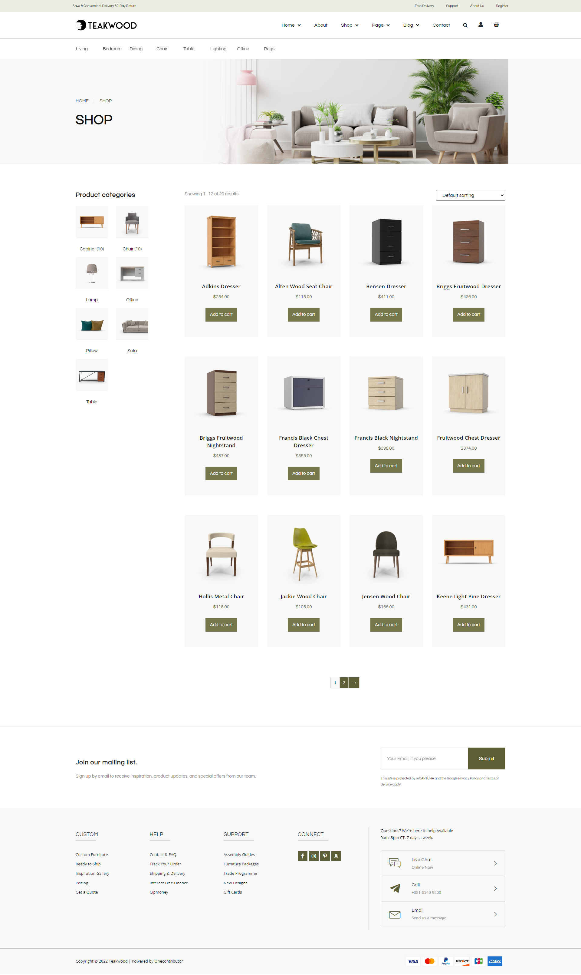 Teakwood - Furniture Shop Elementor Pro Template Kit by onecontributor
