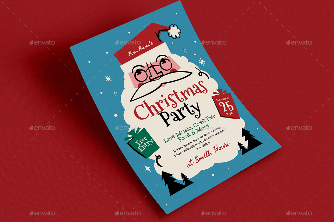 Retro Christmas Party Event Flyer by Guuver | GraphicRiver