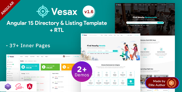 Vesax - Directory Listing Functional Angular 15 Template by EnvyTheme