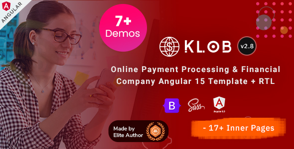 Klob - Banking & Online Payment Processing Angular 15 Template by EnvyTheme