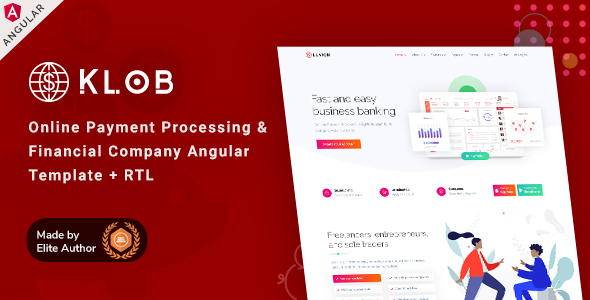 Klob - Banking & Online Payment Processing Angular 15 Template by EnvyTheme