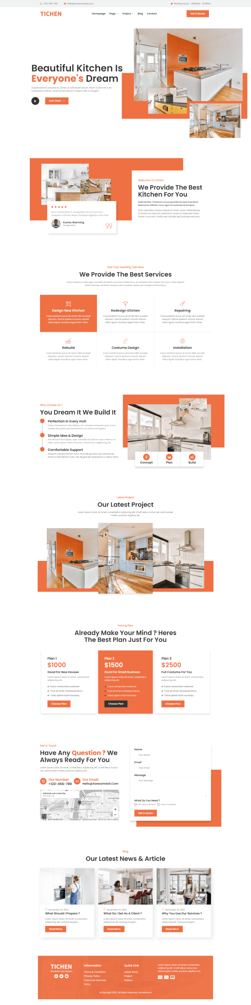 Tichen - Modern Kitchen Elementor Template Kit by Rometheme | ThemeForest