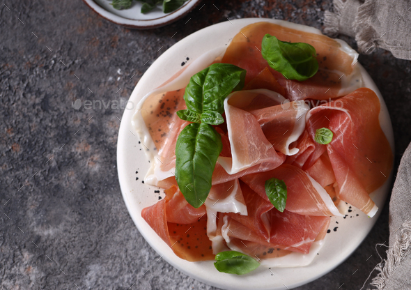 natural organic meat delicacy jamon ham prosciutto Stock Photo by Dream79