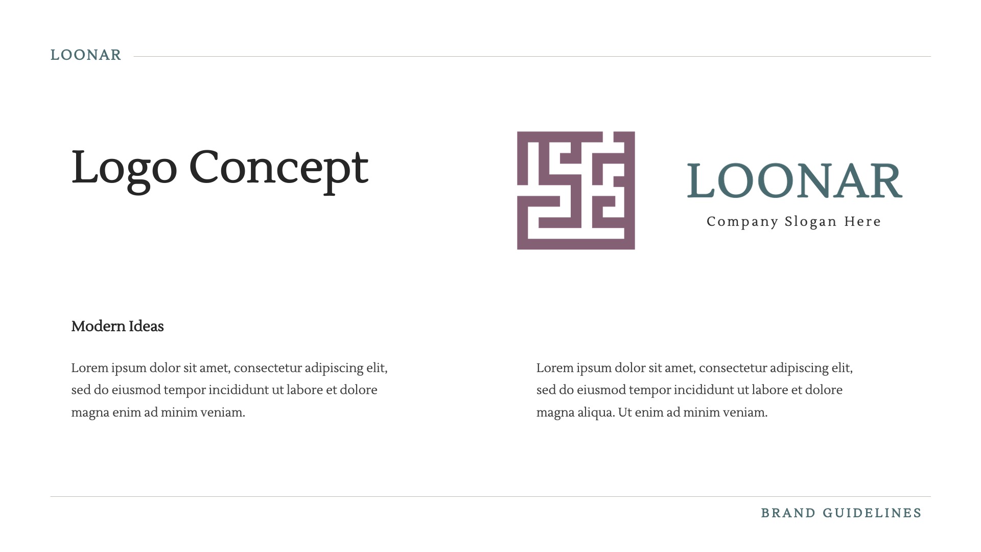 Loonar - Brand Guidelines Presentation Keynote, Presentation Templates