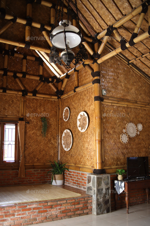 Interior design of traditional wooden house Stock Photo by Queenmoonlite35