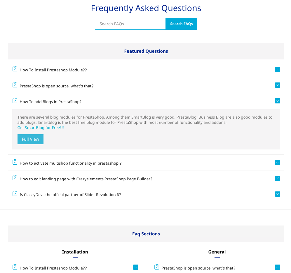 Classy Faq Module for PrestaShop by ClassyDevs | CodeCanyon