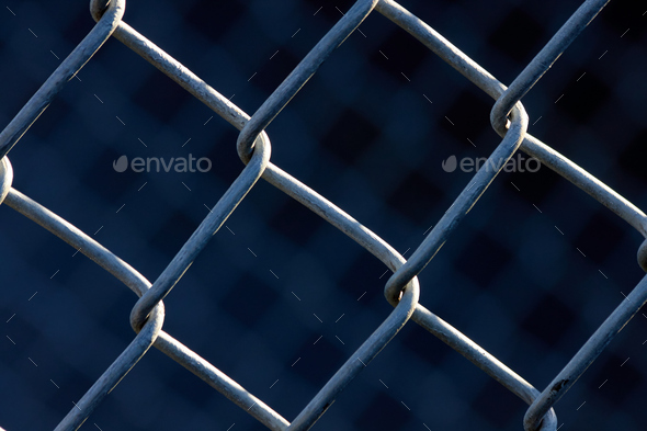 Blue Chain Link Fence2 Stock Photo by couragesings | PhotoDune