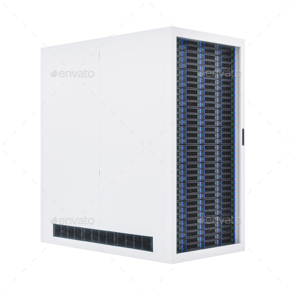 Modern server rack on white background Stock Photo by MegiasD | PhotoDune