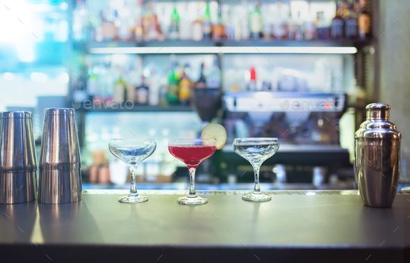 The cocktail on the bar counter Stock Photo by artemp3 | PhotoDune