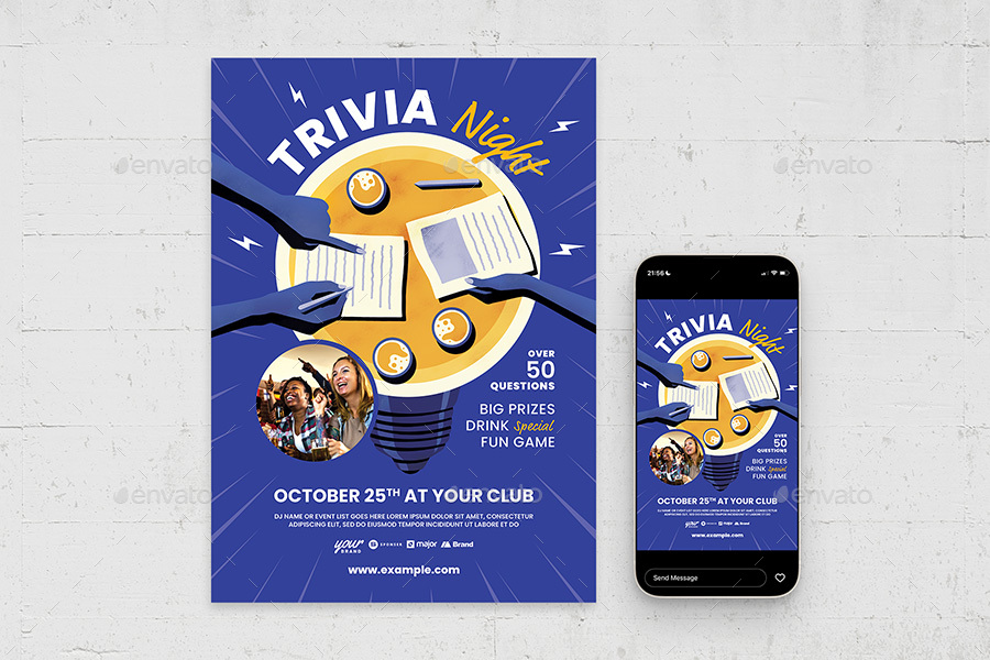 Trivia Night Flyer Template, Print Templates | GraphicRiver