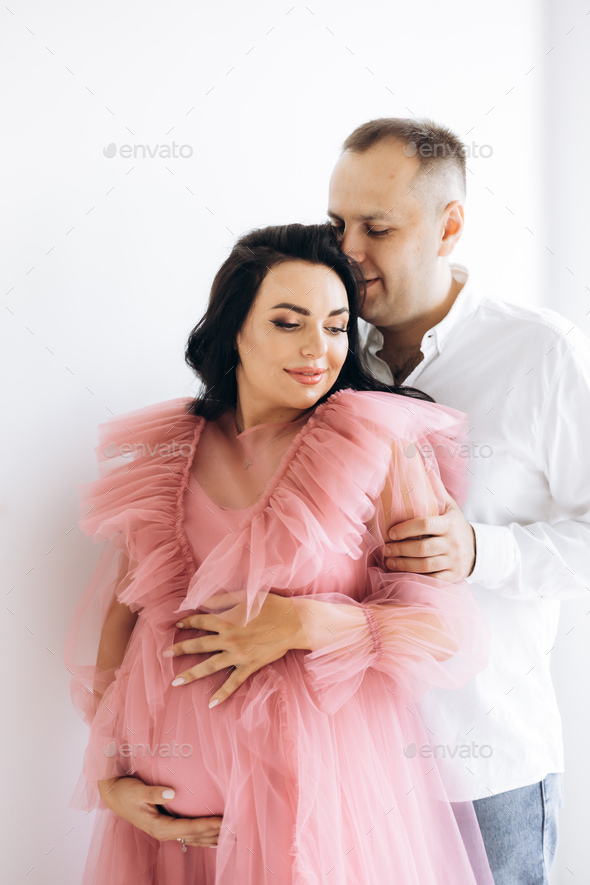 Happy family expecting a baby, concept of support and care Stock Photo ...