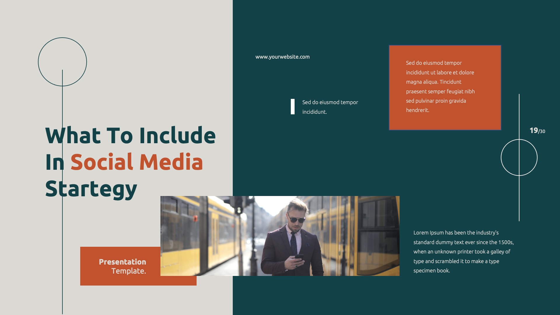 Social Media Strategy Google Slides Template, Presentation Templates