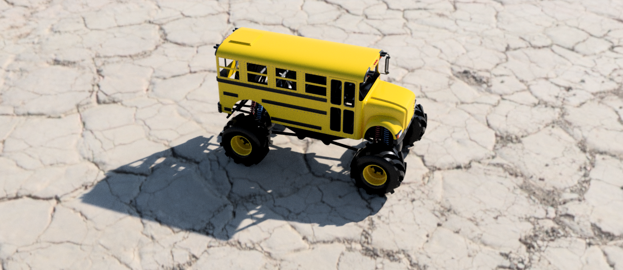 Monster School Bus 3D Model with 3D Printing File by 3DLog | 3DOcean
