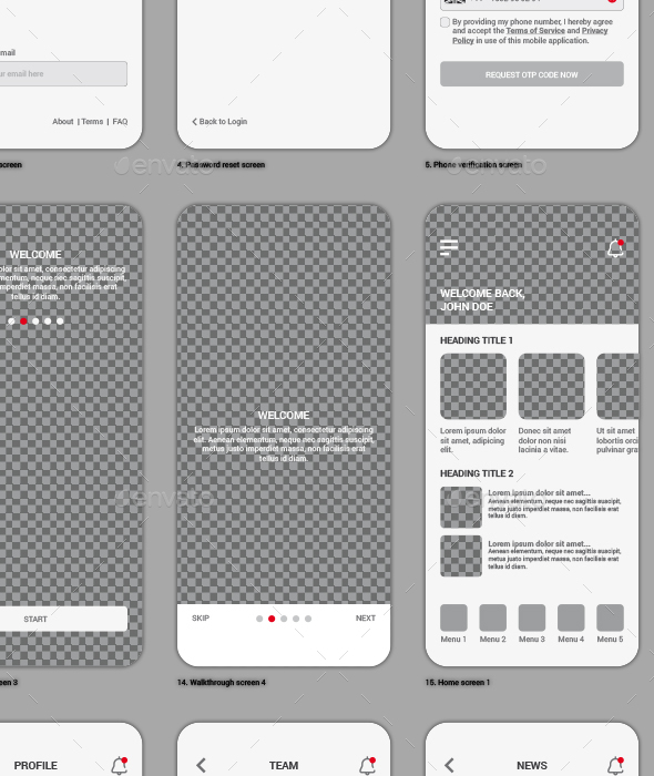 Mobile App Screen UIUX Design Template, Web Elements | GraphicRiver