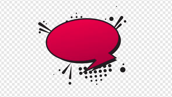 Red Comic Burst Bubble Call Out Text Popup Animation, Motion Graphics