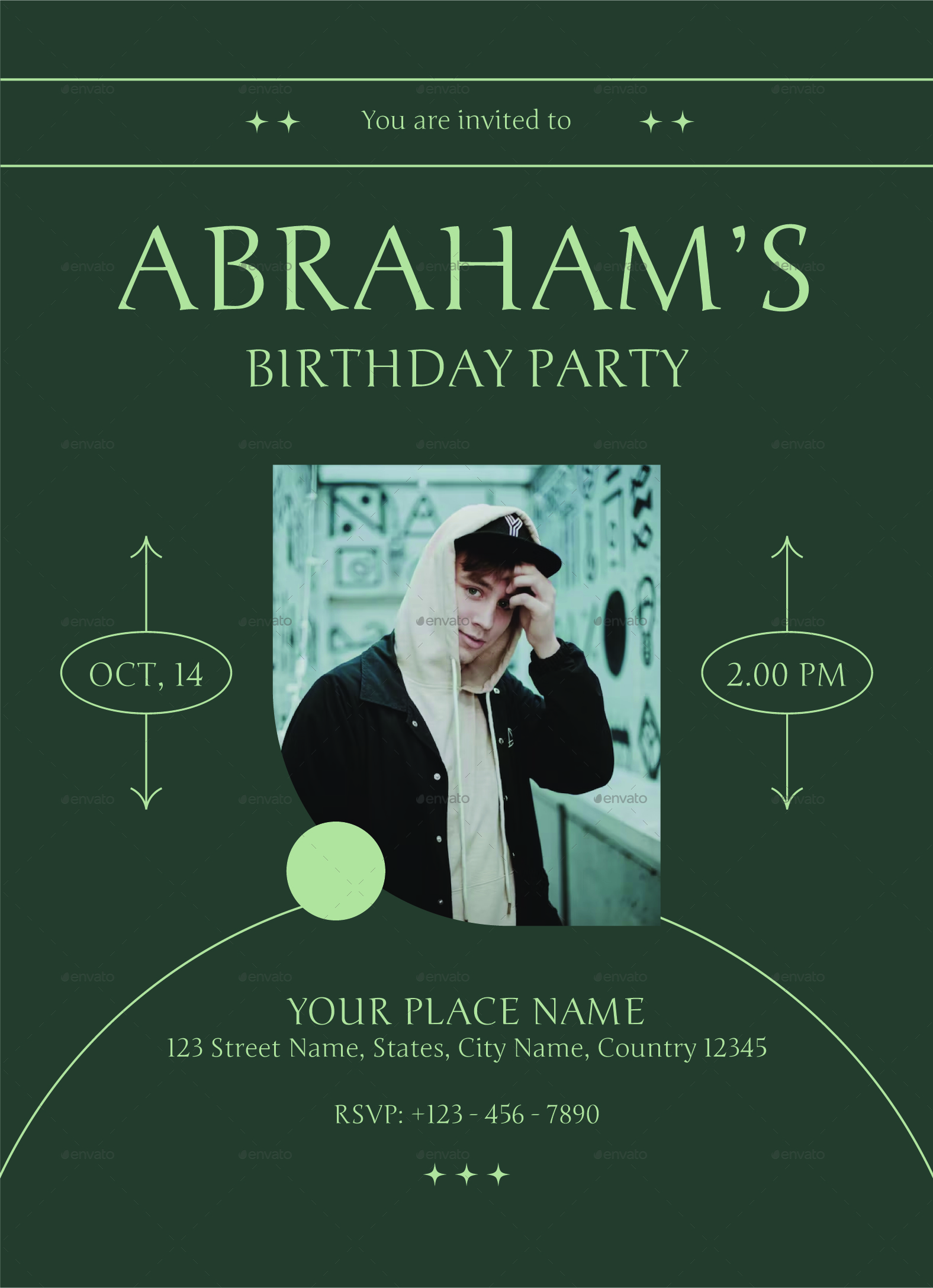 Modern Birthday Invitation, Print Templates | GraphicRiver